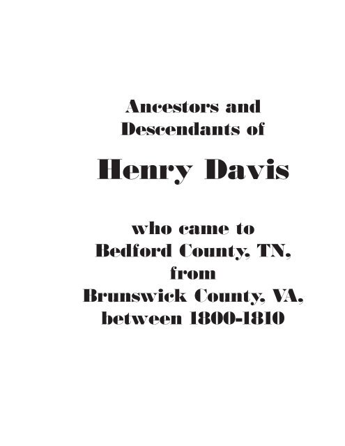 Davis Family History - Trails