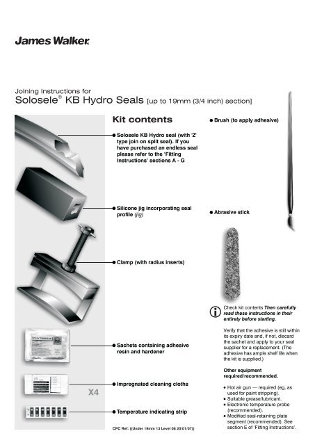 Solosele KB Hydro fitting guide - James Walker