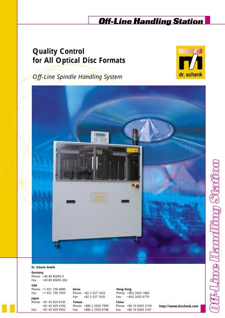 Quality Control for All Optical Disc Formats - Dr. Schenk Inspection ...