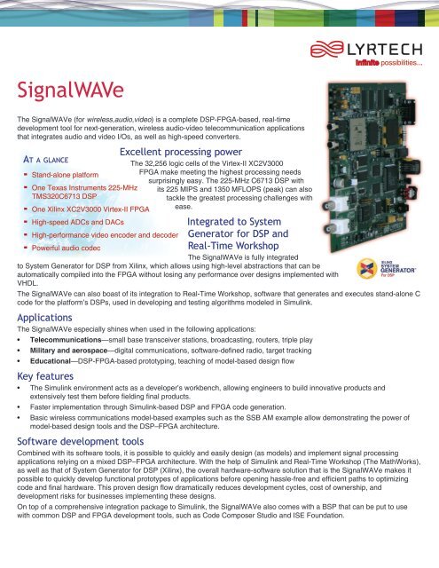 SignalWAVe product sheet