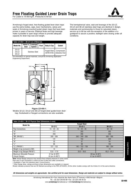 Free Floating Guided Lever Drain Traps