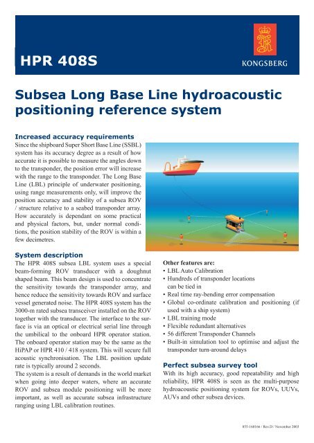 HPR 408S, Subsea LBL system - Kongsberg Maritime