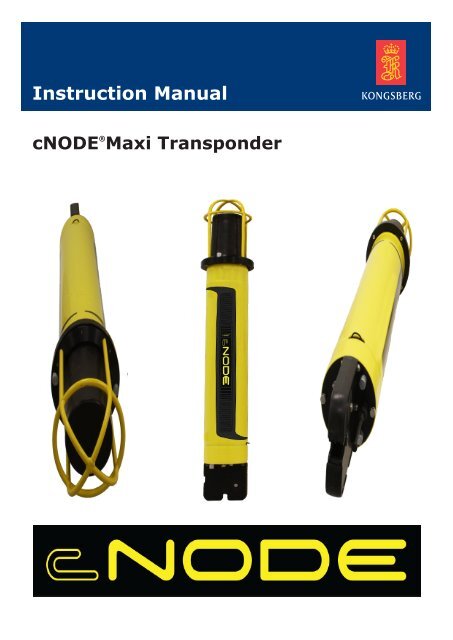 Instruction manual, cNODE Maxi Transponder - Kongsberg Maritime