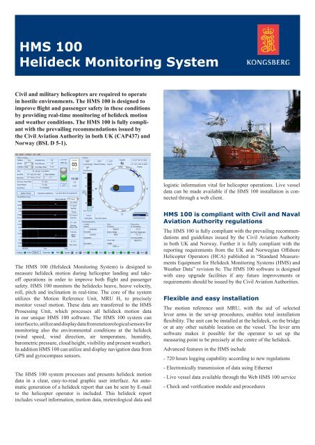 Data sheet - HMS 100 - Helideck Monitoring System