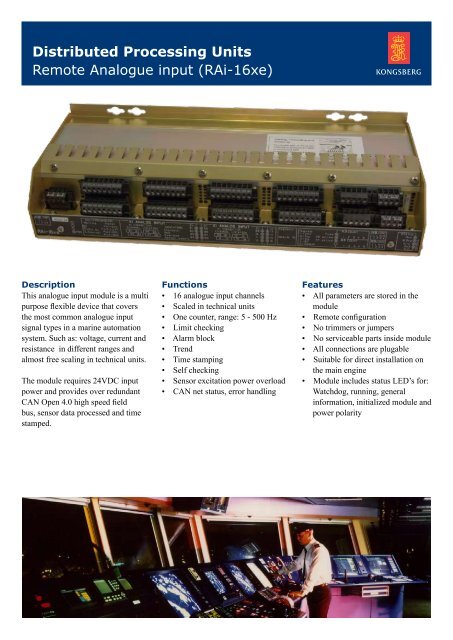 Remote analogue input module module RAI-16xe - Kongsberg ...