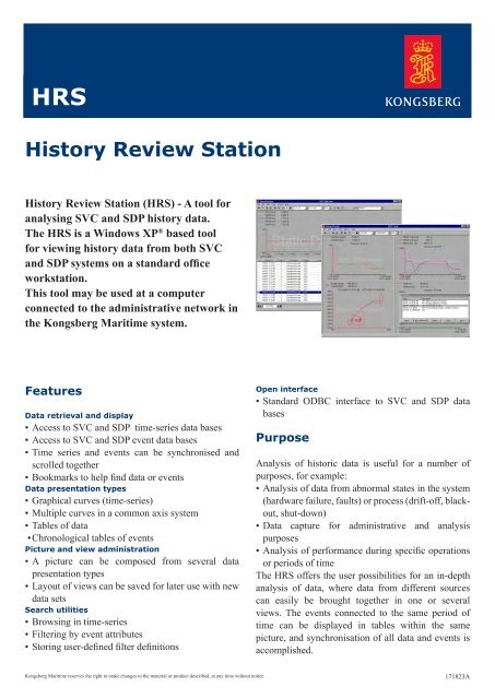 Data sheet - HRS History Review Station - Kongsberg Maritime