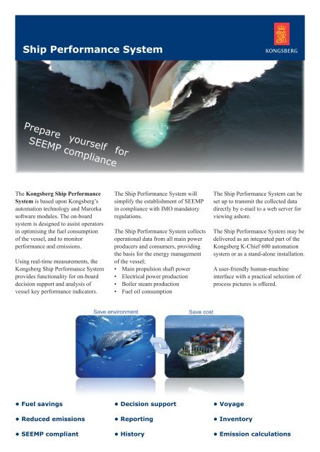 Ship performance system - Kongsberg Maritime