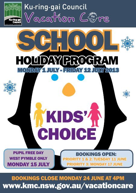 July school holiday program - Ku-ring-gai Council