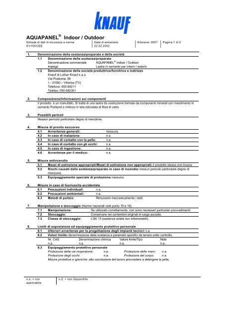 AQUAPANEL Indoor / Outdoor - Knauf