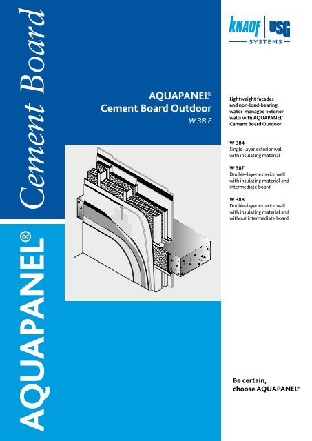 125mm Knauf Aquapanel Glass Fibre Cement Board Indoor
