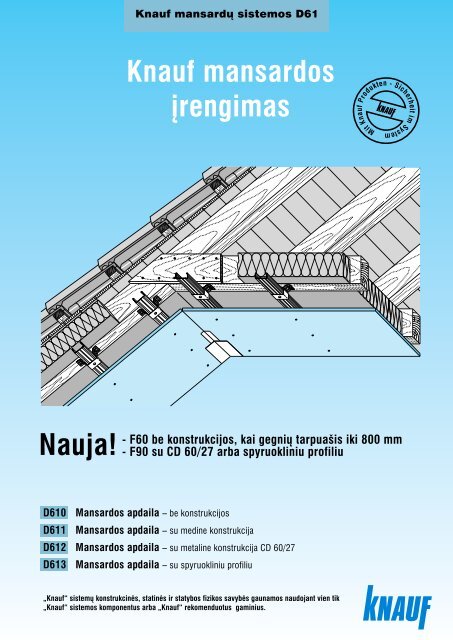 Mansardos įrengimas D61 Sistema - Knauf