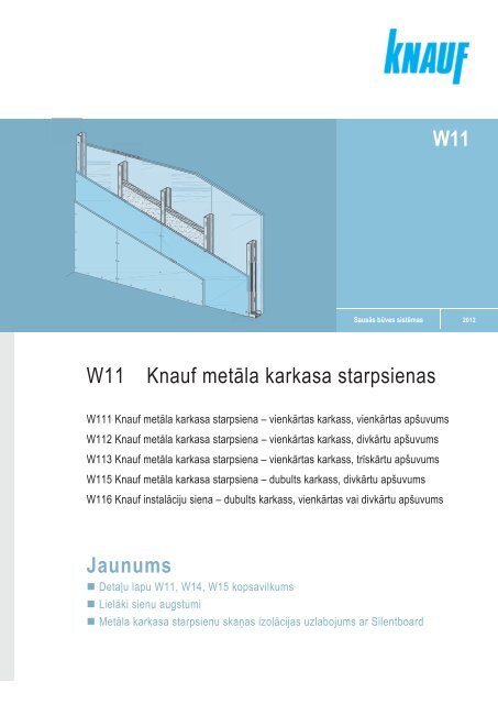 Jaunums W11 W11 Knauf metÇla karkasa starpsienas