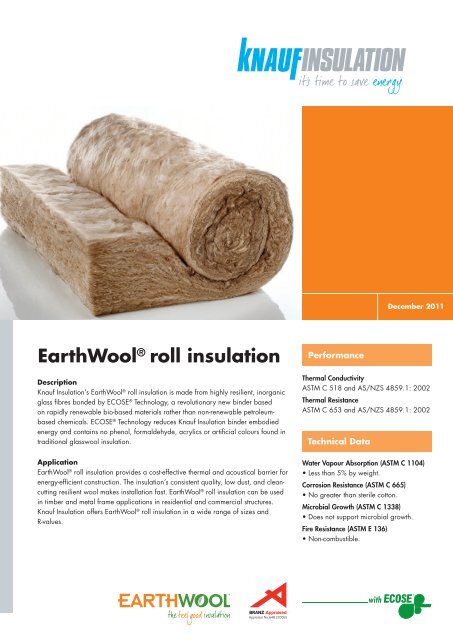 Roof Rolls Datasheet - Knauf Insulation New Zealand