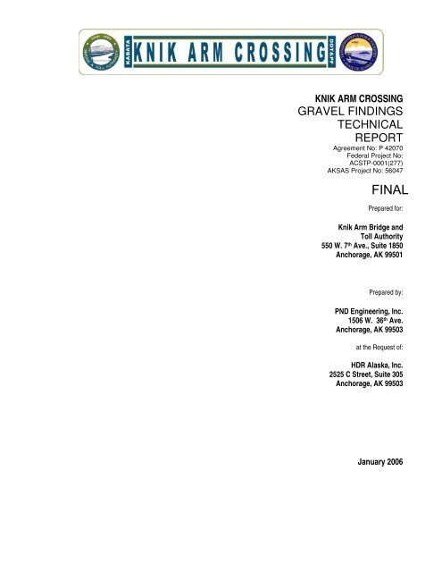 Gravel Findings Tech Report - Knik Arm Bridge and Toll Authority