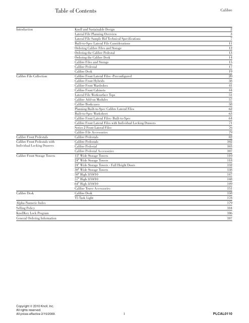 Calibre Lateral Files - Knoll
