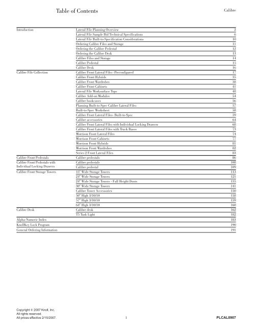 Calibre Lateral Files - Knoll