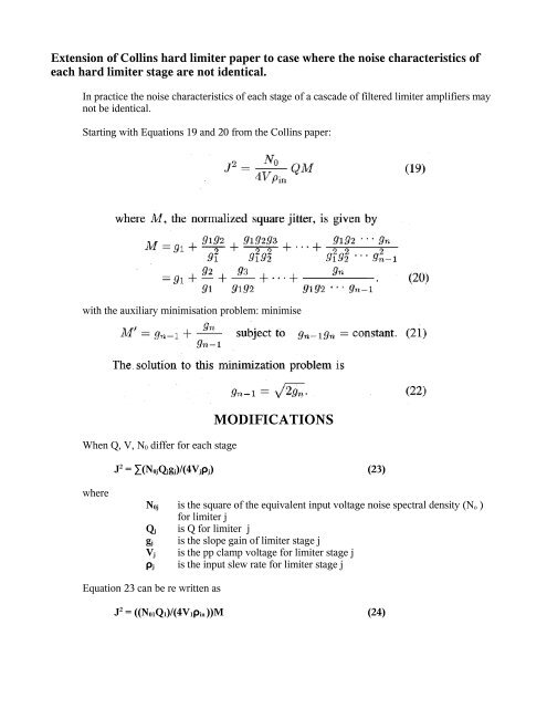Generalised Collins Hard Limiter