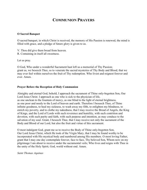COMMUNION PRAYERS