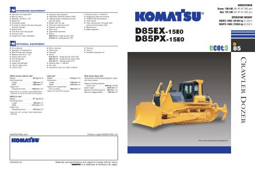D85-15E0 - Komatsu