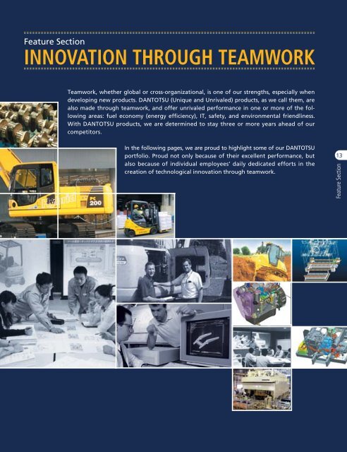 Feature Section: INNOVATION THROUGH TEAMWORK - Komatsu