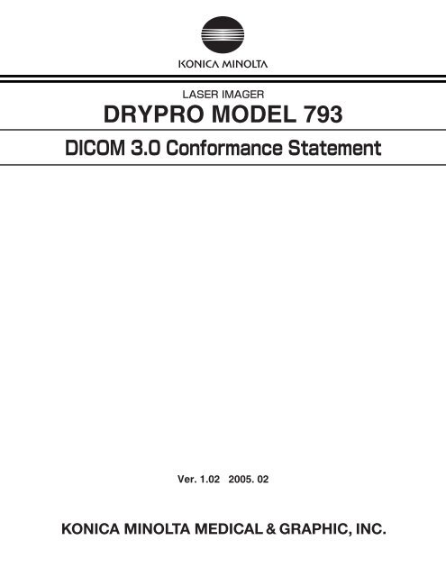 DICOM 3.0 Conformance Statement - Konica Minolta