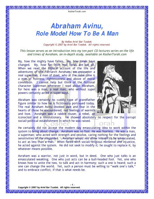 Abraham Avinu, Role Model How To Be A Man - Kosher Torah