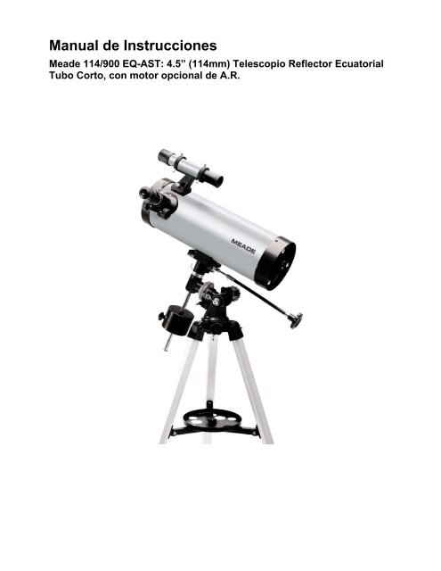 Modelo 114EQ-AST Tubo Corto - Kosmos