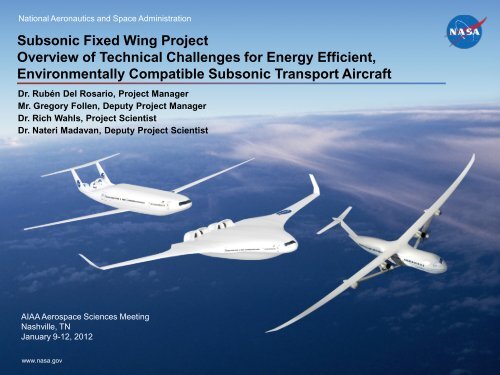 NASA Subsonic Fixed Wing Project