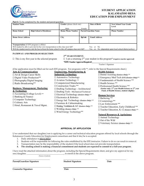 EFE Application Form - Kalamazoo Regional Educational Service ...