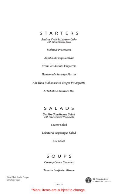 SeaFire Steakhouse Salad - Atlantis