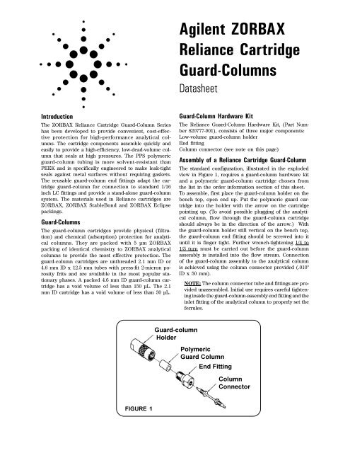 Agilent ZORBAX Reliance Cartridge Guard-Columns