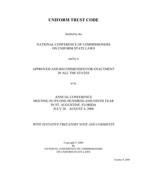 uniform trust code - Kansas Judicial Branch