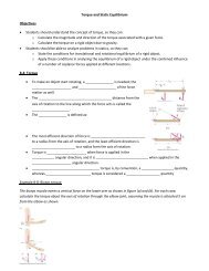 Lab 7: Torque and Static Equilibrium - Physics