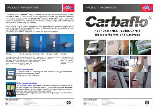 Carbaflo Products for Caravans and Motorhomes - KS Paul GmbH