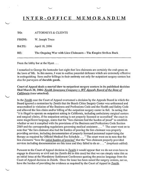 INTER-OFFICE MEMORANDUM