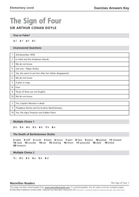 The Sign of Four - Macmillan Readers