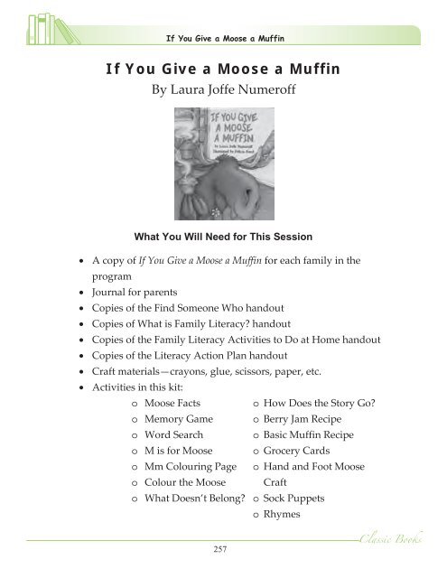 If You Give a Moose a Muffin - NWT Literacy Council
