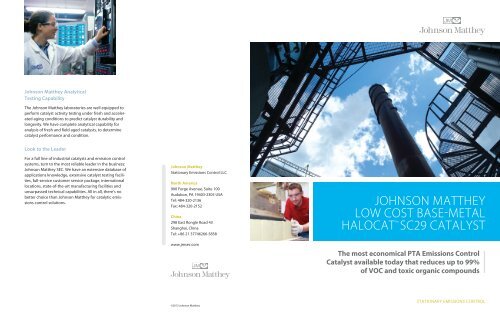 Halocat SC29 Catalyst - Johnson Matthey Stationary Emissions ...