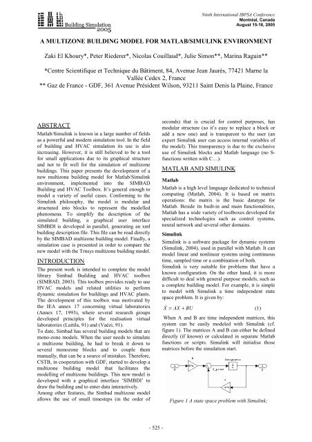 a multizone building model for matlab/simulink environment - ibpsa