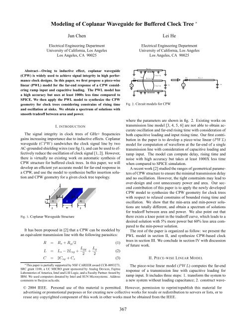 Modeling of Coplanar Waveguide for Buffered Clock Tree - Design ...