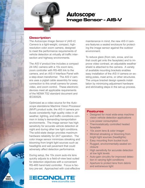 Autoscope AIS V Data Sheet - Econolite