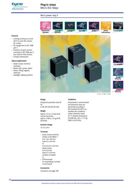 Plug-in relays Micro ISO relays