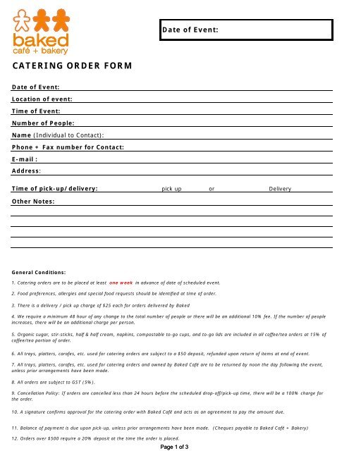 Catering Sheet dec 2010 - Baked Café + Bakery