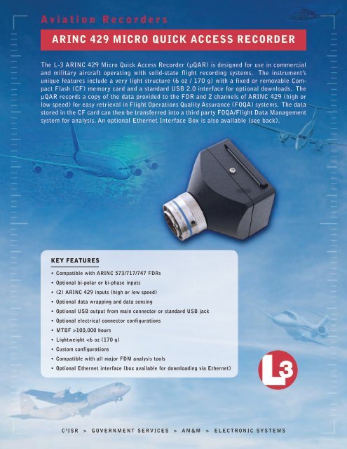 Micro Quick Access Recorder - L-3 Aviation Recorders