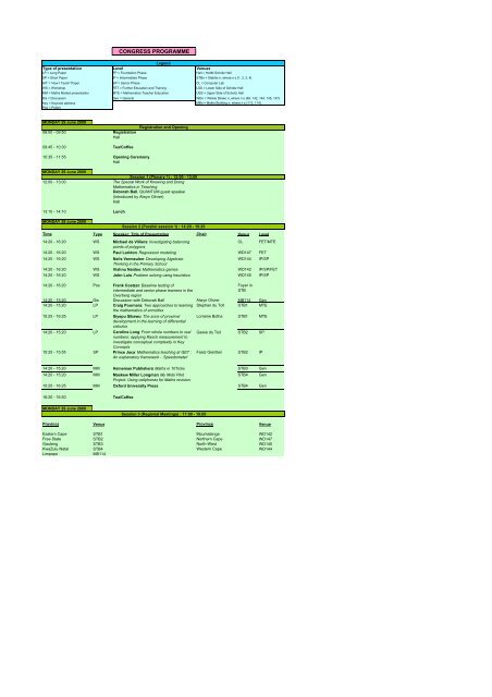 Time table available - AMESA