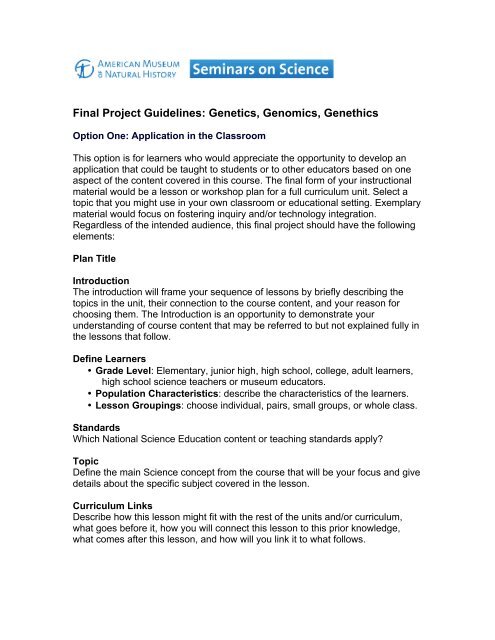 Genetic Projects High School