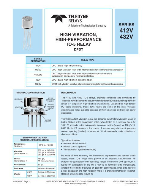 412V 432V - Teledyne Relays