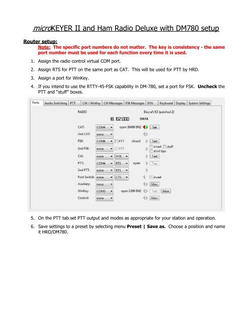 micro KEYER II and Ham Radio Deluxe 6 with DM780 - microHAM