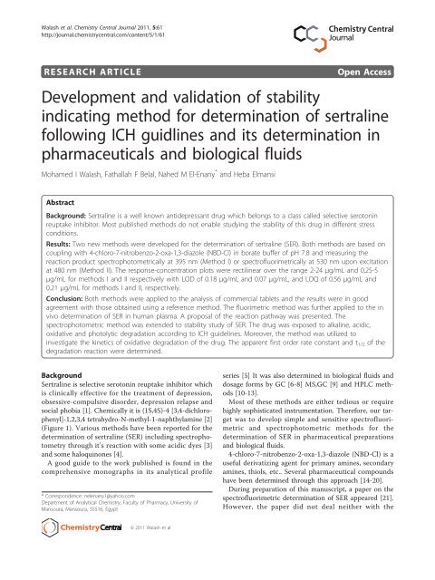 Development and validation of stability indicating method for ... Development and validation of stability indicating method for ...