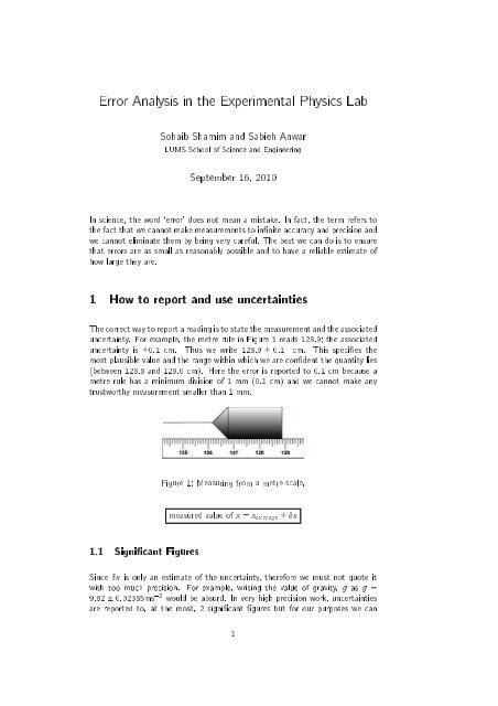 errors in experimental physics errors in experimental physics